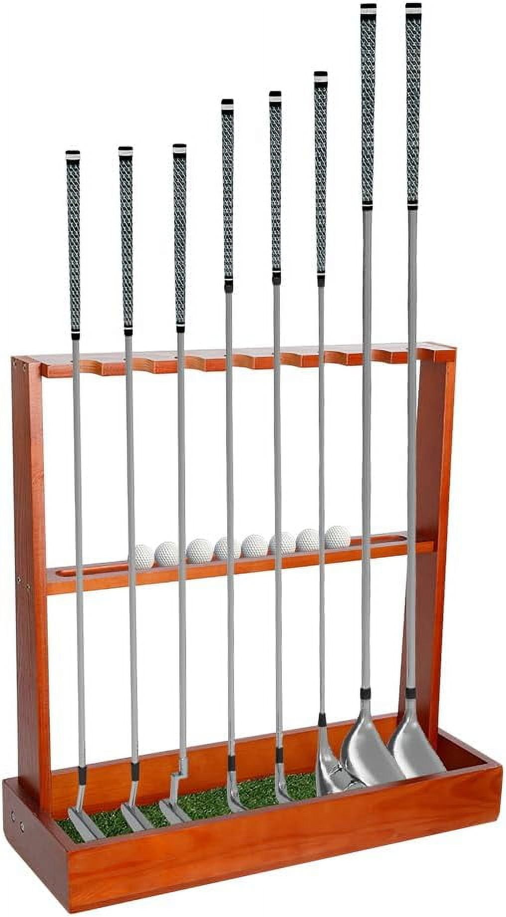 Large Golf Club Rack Stand: Wooden Golf Clubs Holder Organizer with ...
