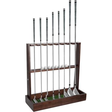 Dextrus Wooden Golf Bag Stand Holder with Wheels, Extra Large Storage ...