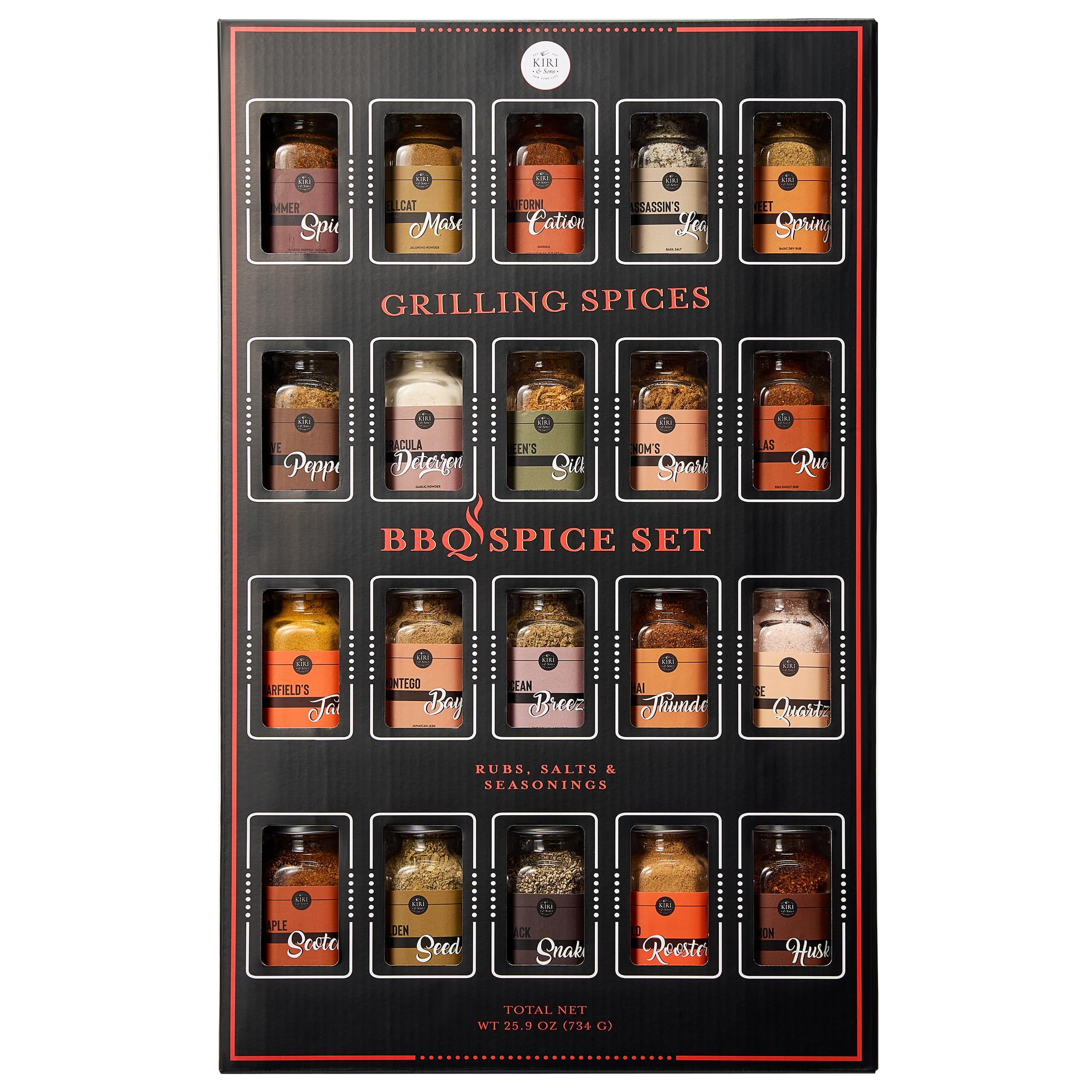 Large Gourmet Smokehouse BBQ BDF32 Spice Rub Set Gift Set, 1.25oz Each ...