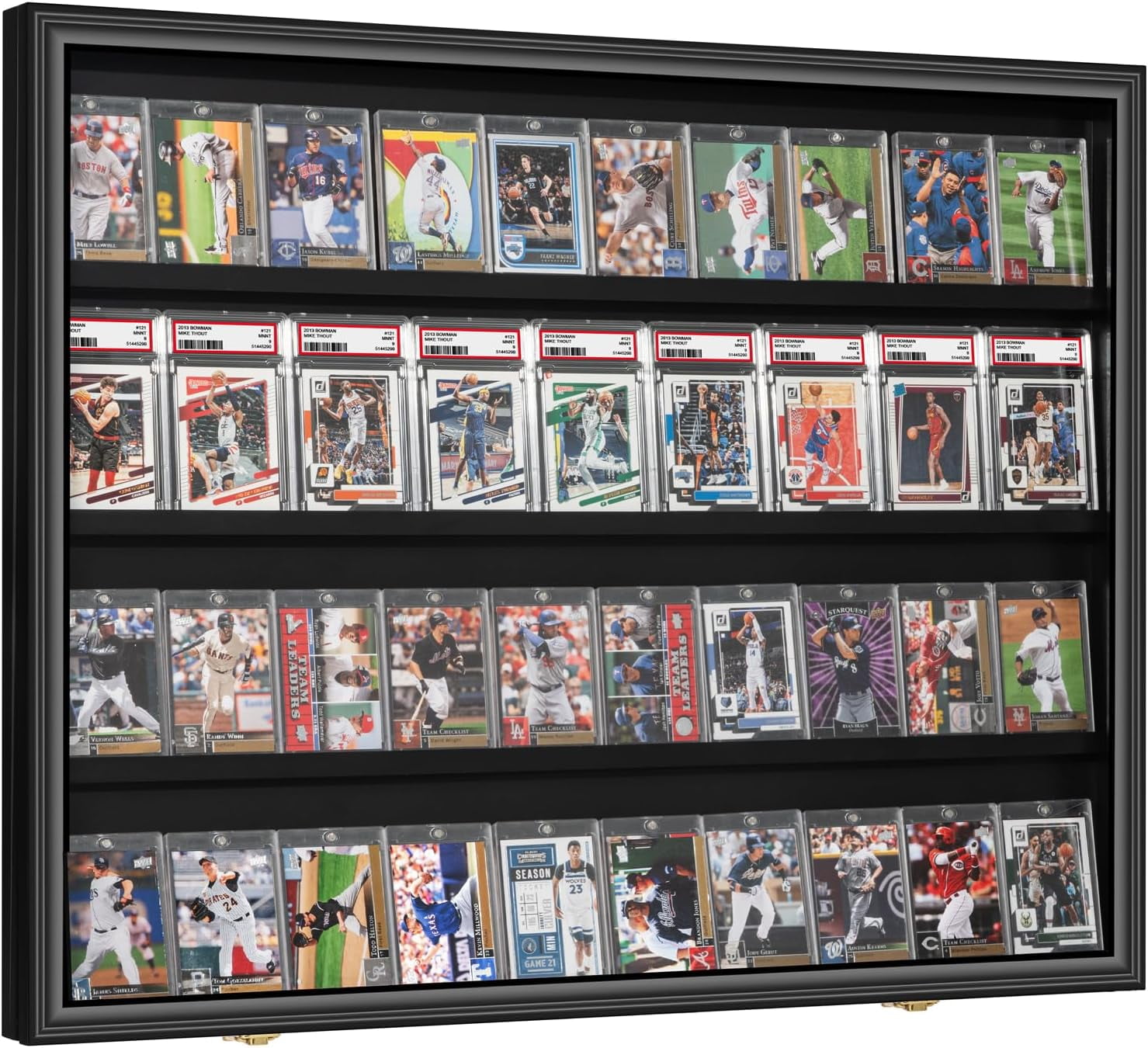 Large Graded Sports Card Display Case, 40 Baseball Card Display Frame ...