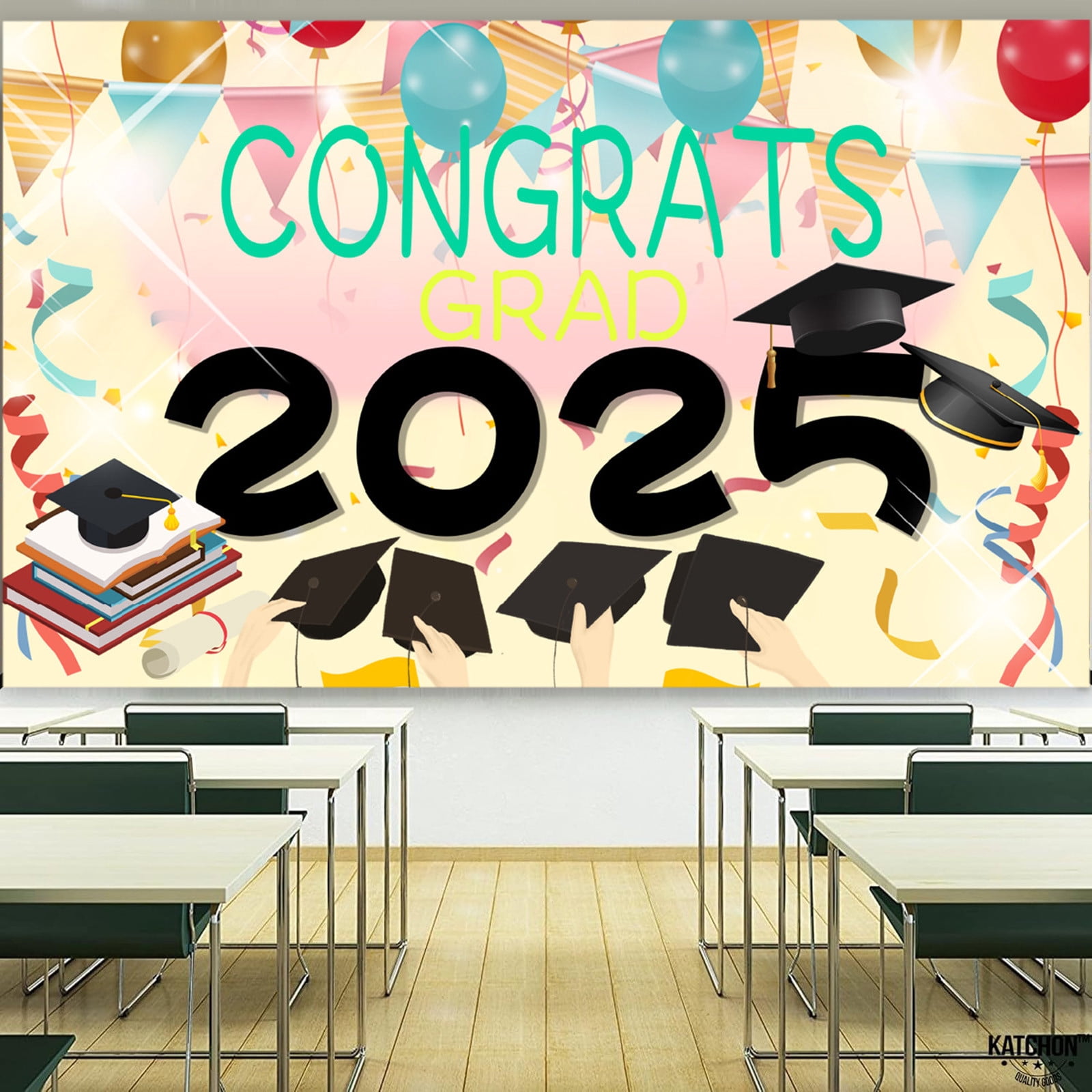 Large Graduation Backdrop - Graduation Decorations 2025, 70.8x43.3 Inch ...