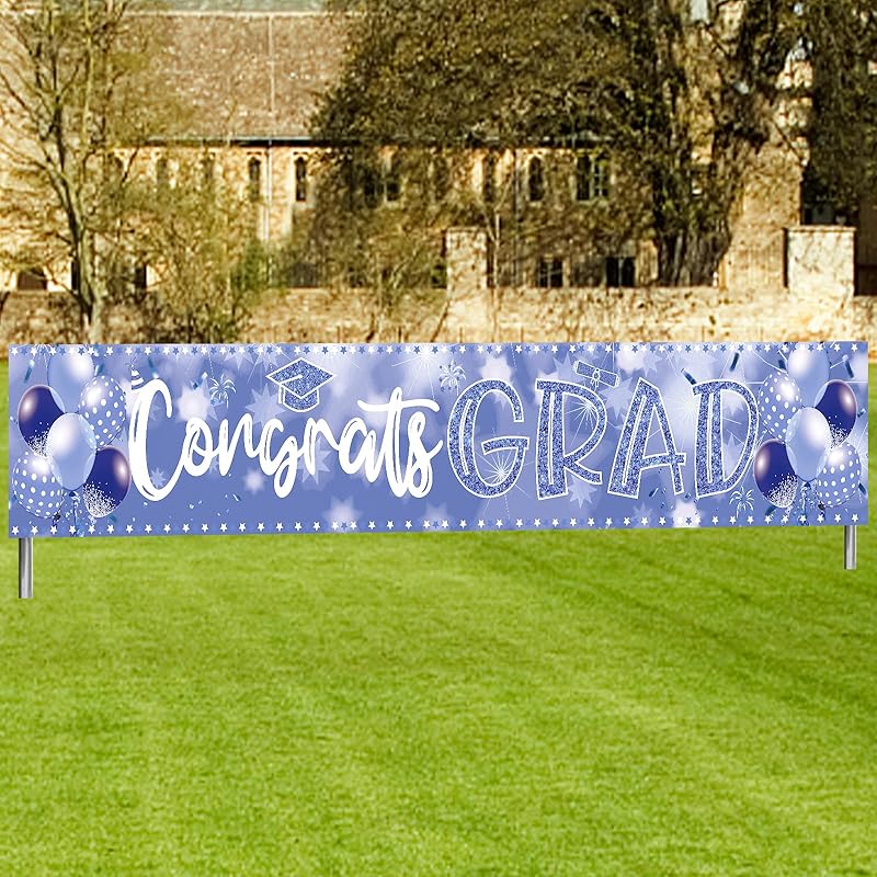 Large Graduation Banner 9.84x1.64ft Congrats Grad Sign Backdrop Class ...