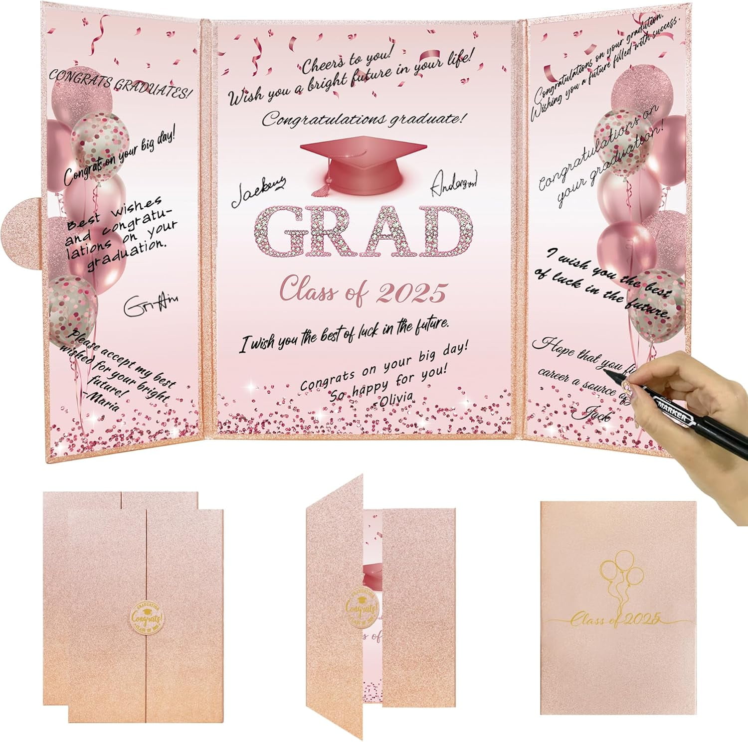 Large Graduation Signature Book - Don't leave Regrets - Class of 2025 ...