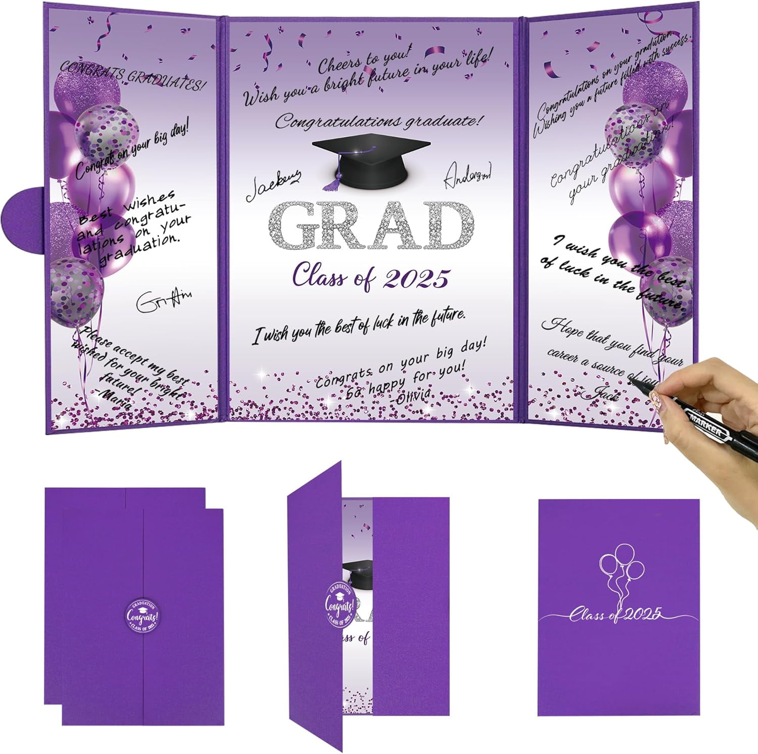 Large Graduation Signature Book - Don't leave Regrets - Class of 2025 ...
