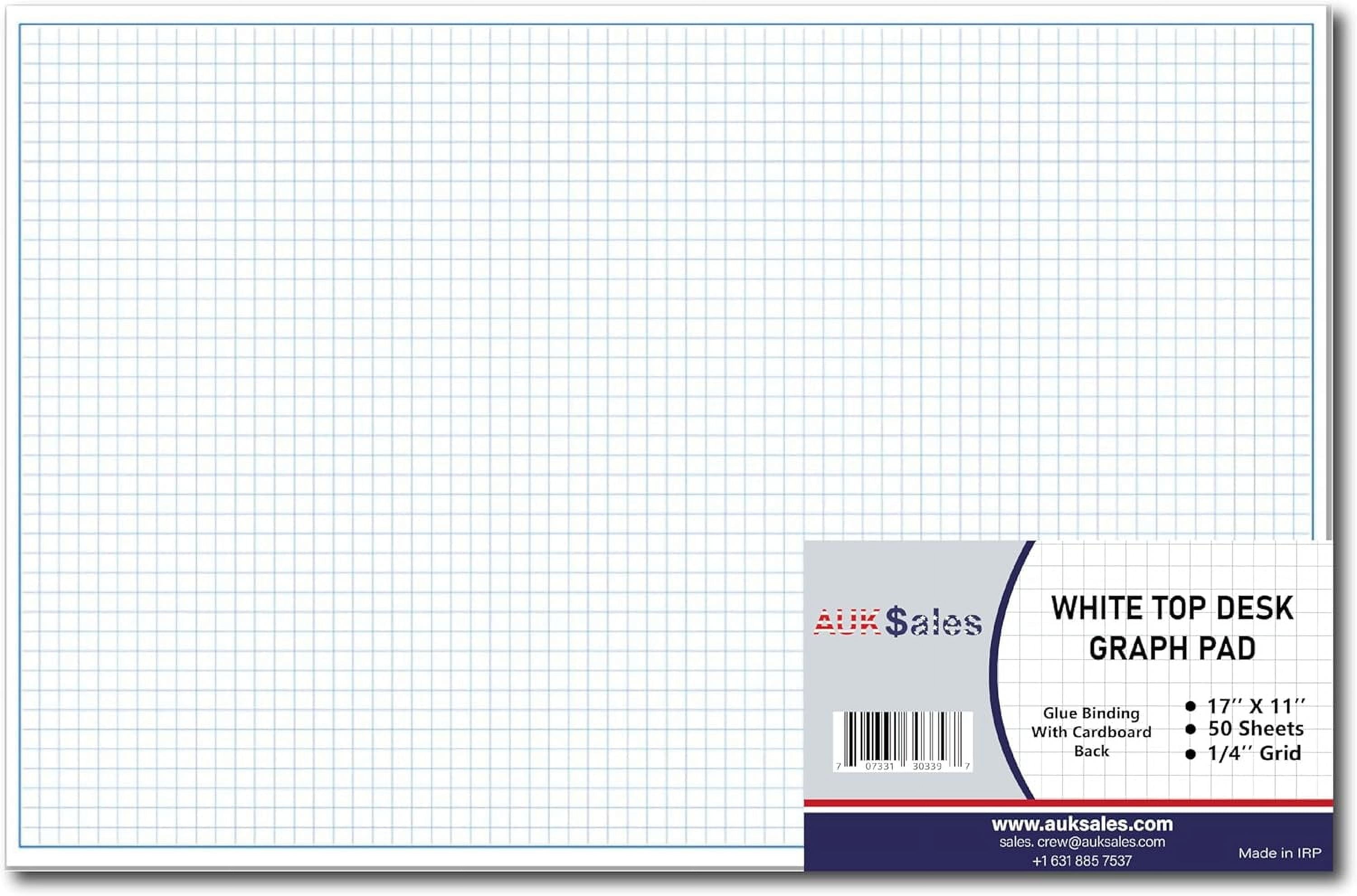 Large Graph Paper Pad, 11x17 Paper Pads, (1 Pack) 50 Sheets 4 Square ...