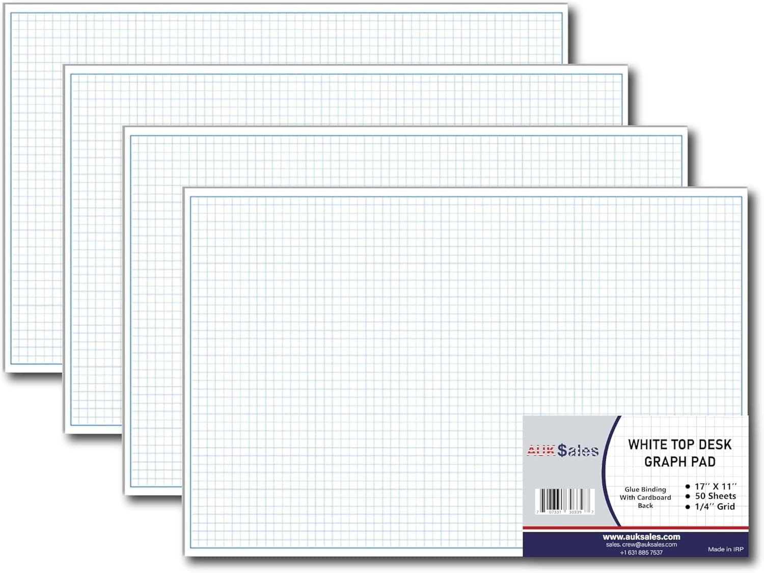 Large Graph Paper Pad, 11x17 Paper Pads, (4 Pack) 50 Sheets 4 Square ...
