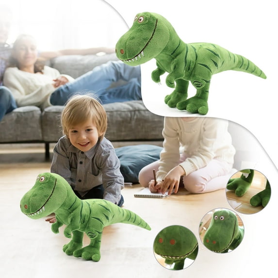 Large Green Dinosaur Toy Realistic Stuffed Animal Soft Cuddly Dinosaur ...
