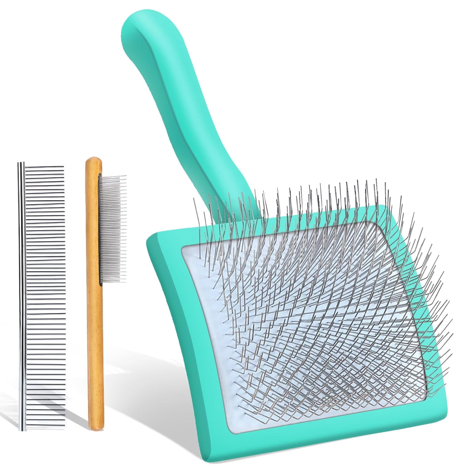 Large Green Dog Brush for Medium to Long Haired Pets - Slicker Brush ...