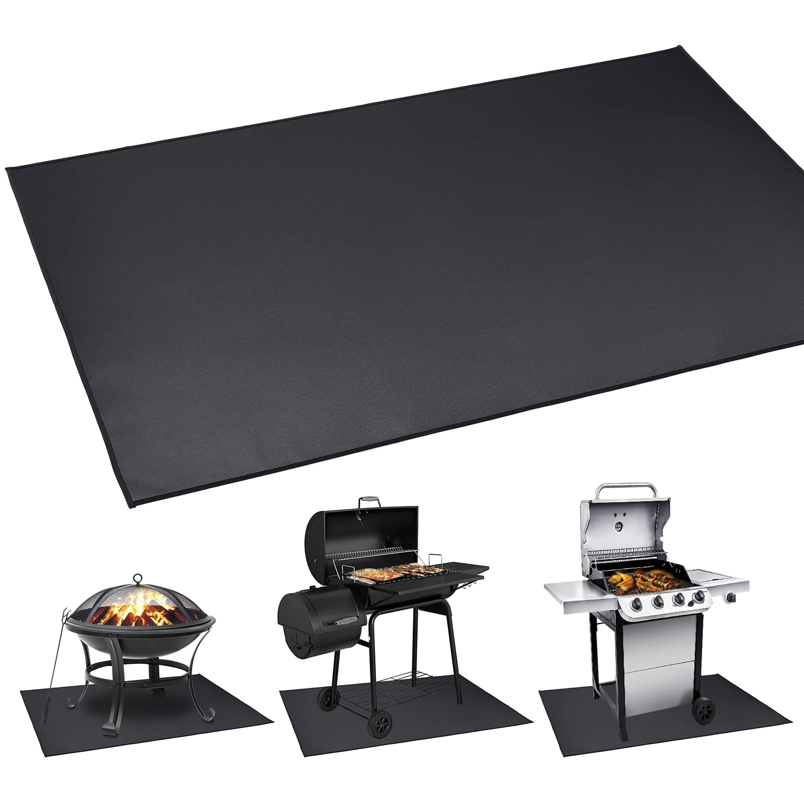 Large Under Grill Mat VTF5 60 ×40 Inch for Outdoor Charcoal, Smokers ...