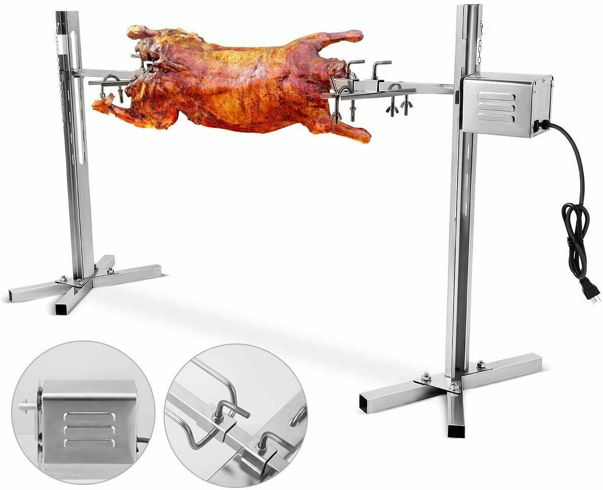 Large Grill Rotisserie Spit Roaster Rod Charcoal BBQ Pig Chicken 15W ...
