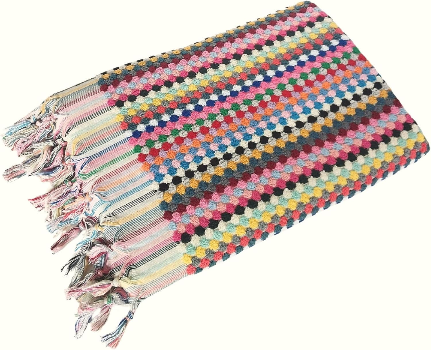Large Gummo Rainbow Double Sided Turkish Cotton Pom Pom Beach Bath ...