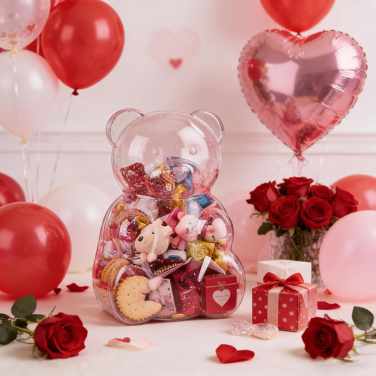 Large Gummy Bear Containers Plastic, Valentine’s Day Gummy Bear ...