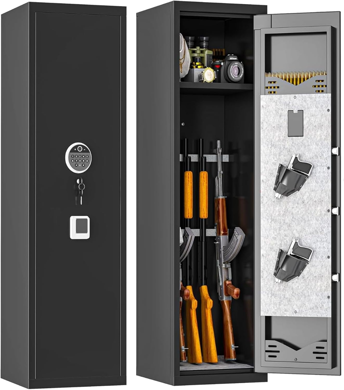 Large Gun Safe for Rifles and Pistols with 3 Pistol Pouches, Quick ...