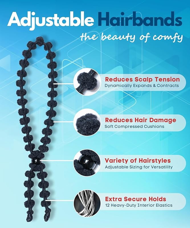 Large Hair Band for Thick, Curly, Natural Hair - Cushioned No Damage ...