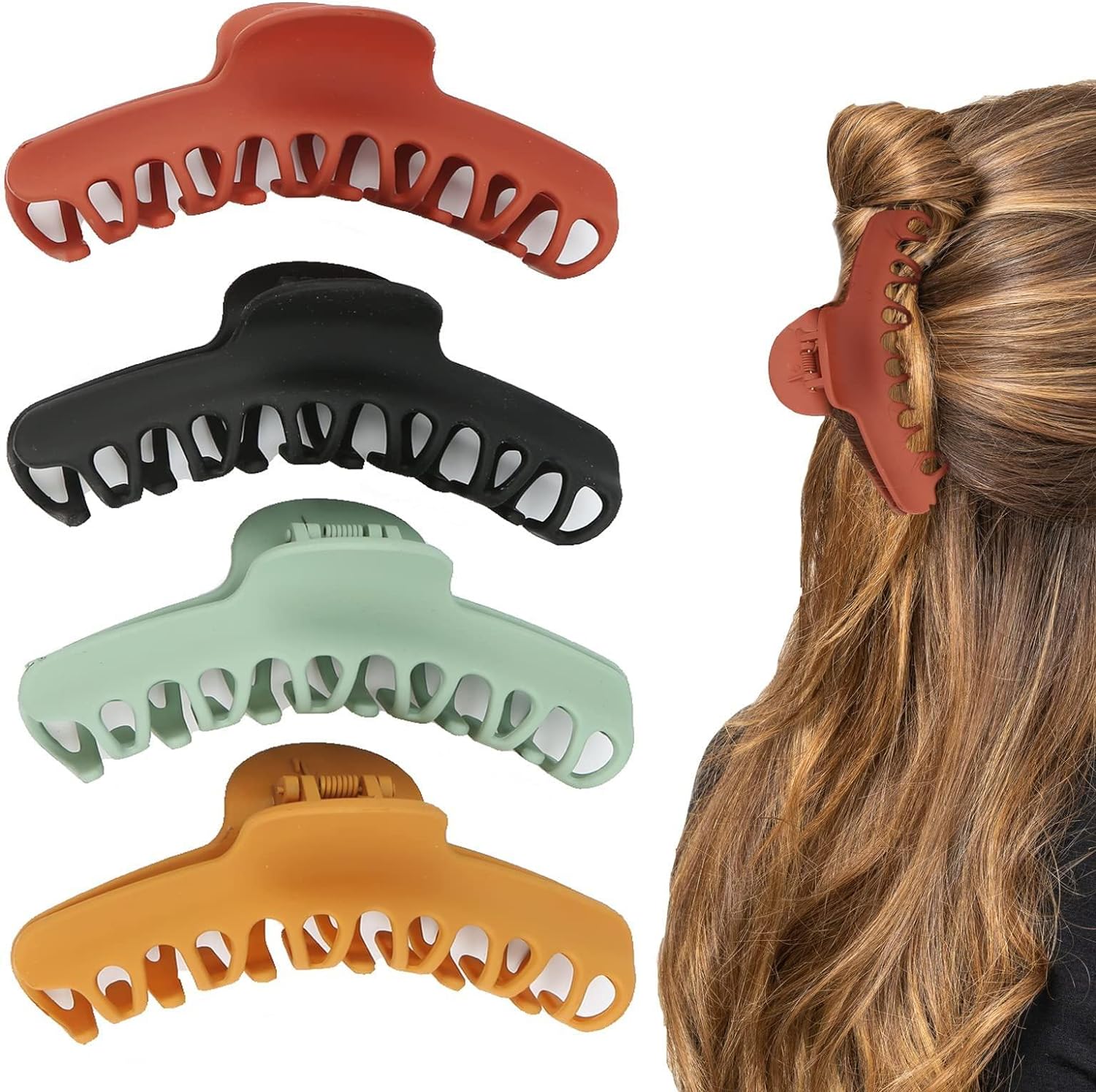 Large Hair Claw Clips 5.1" Strong Hold Lightweight Big Jaw Clip,Non ...