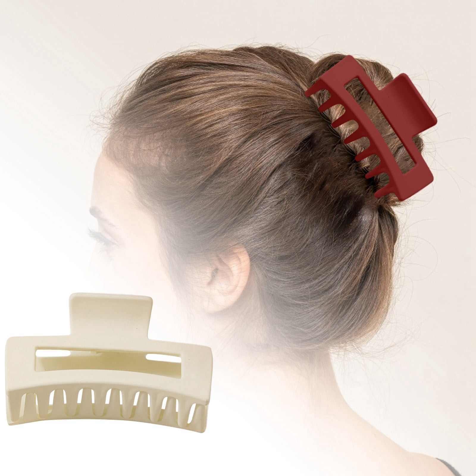Large Hair Claw Clips,Frosted Square Hairpin Nonslip Jaw Clip Hair ...