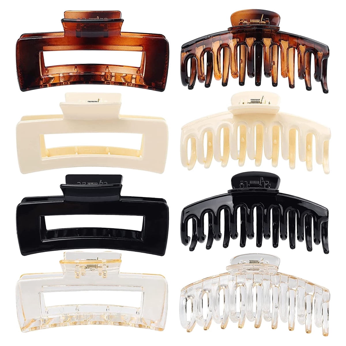 8 Pack Large Hair Claw Clips, 4.3 inch Non-slip Hair Clips Strong Hold ...