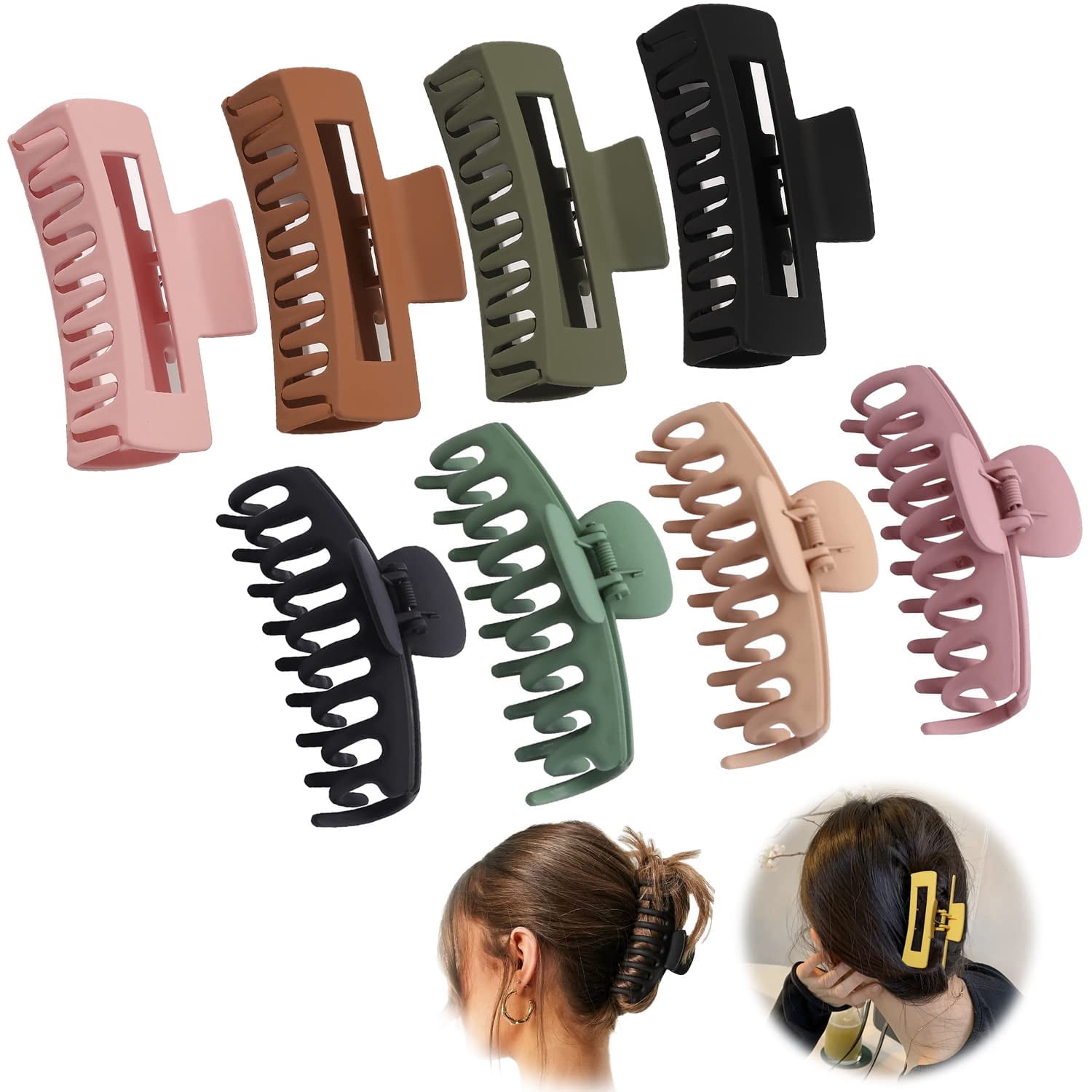 Large Hair Claw Clips for Thick Hair - Matte Plastic Butterfly Hair ...