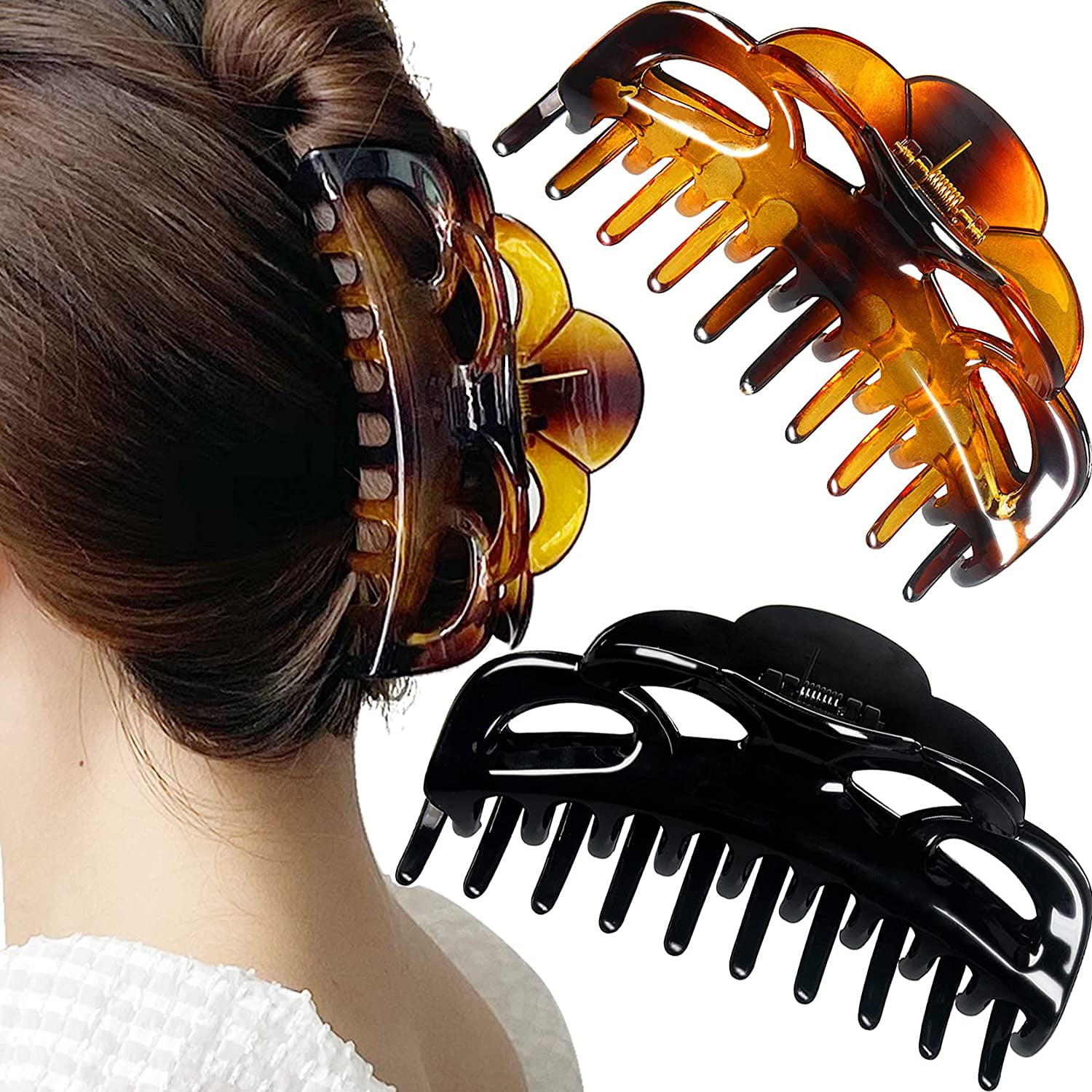 Large Hair Clips for Thick Hair Plastic Big Claw Clips Updo Hair ...