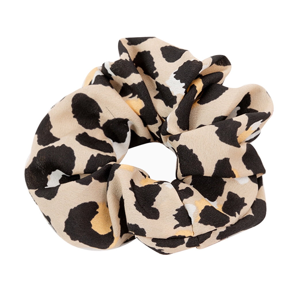 Large Hair Scrunchies Leopard Print Thick Stretchy Adjustable Ponytail ...