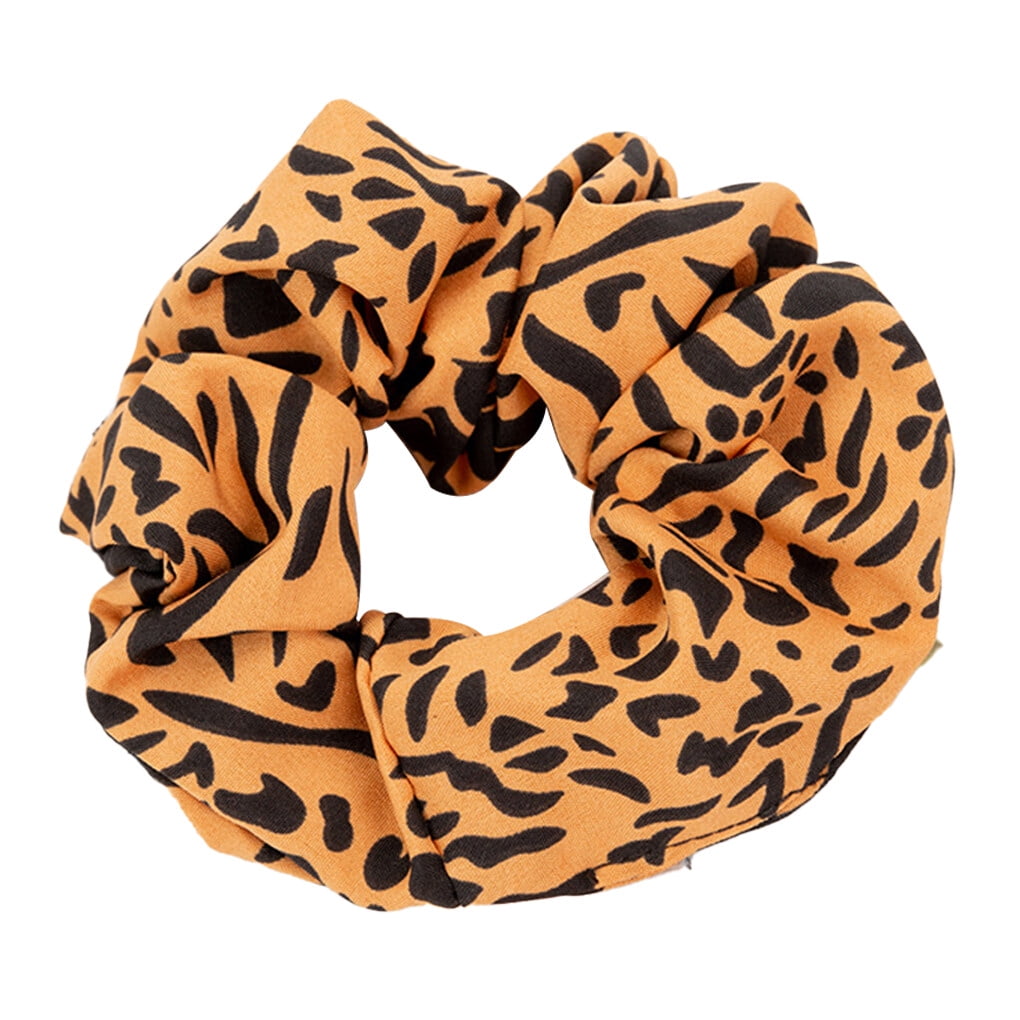 Large Hair Scrunchies Leopard Print Thick Stretchy Adjustable Ponytail ...