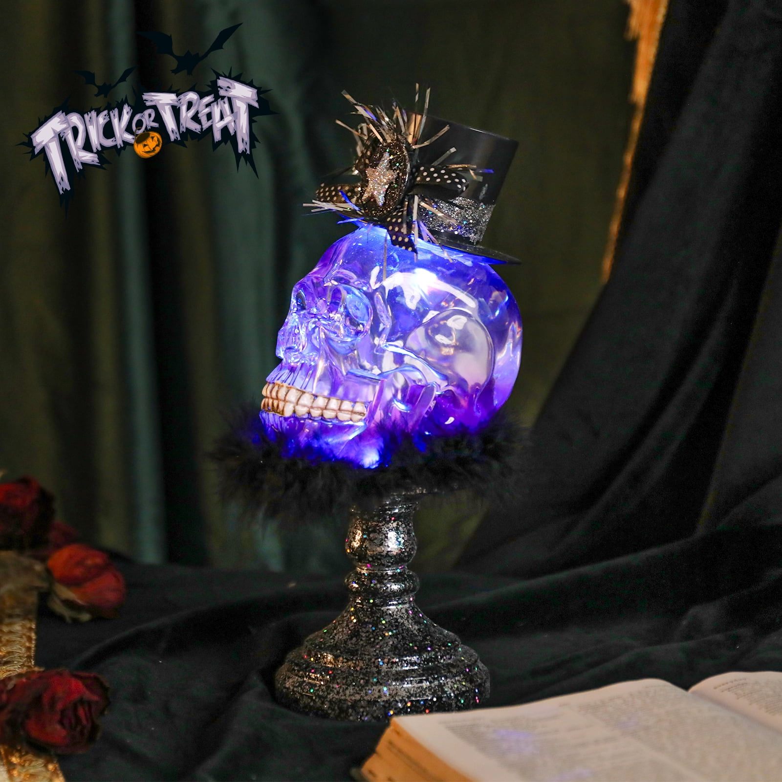 Large Halloween Skull LED Breathing Mode Skull Night Light,Gothic Lamps ...