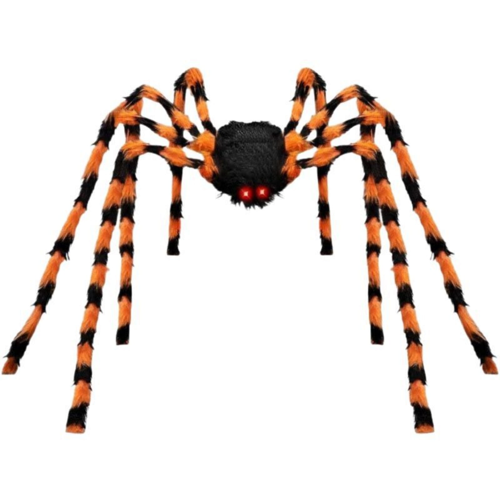 Large Halloween Spider Decoration, 5ft Giant Black and Orange Hairy ...