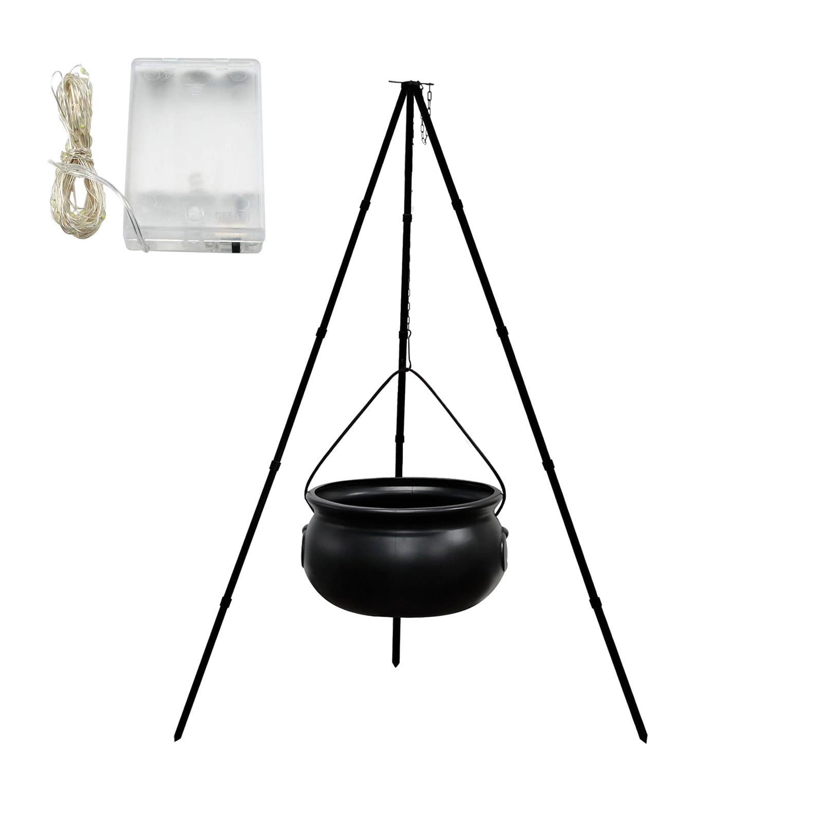 Large Halloween Witch Cauldron Decor with Tripod - 10.62in Plastic ...