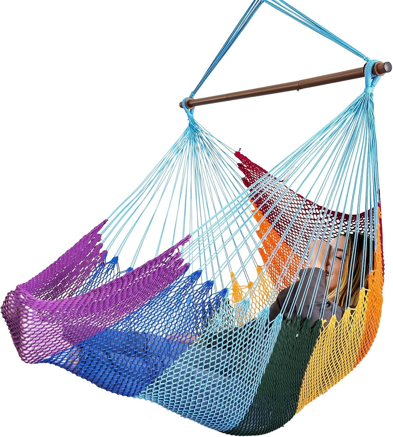 Caribbean Hammock Chair with Spreader Bar,Large Hammock Swing Chair ...