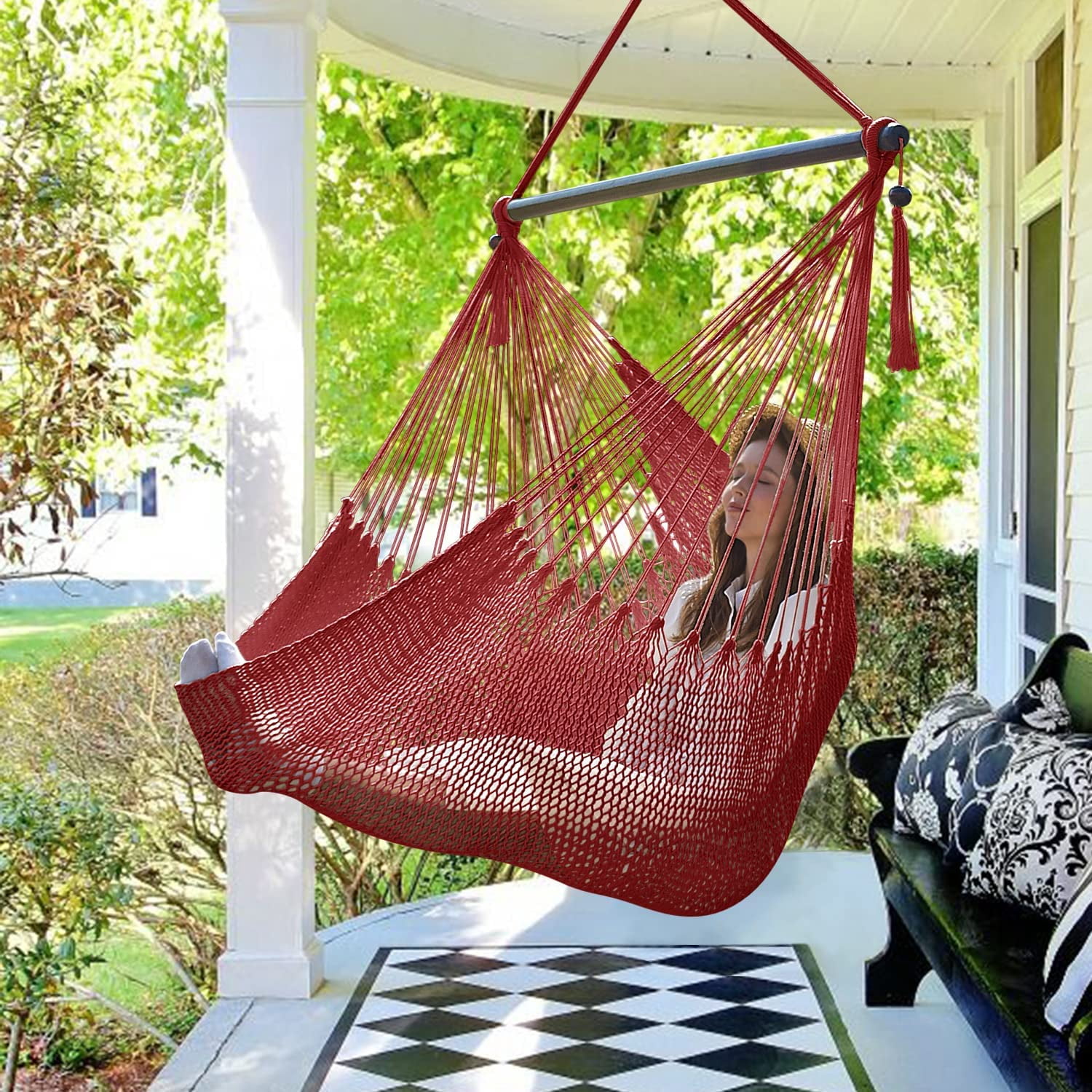 Large Hammock Chair with Spreader Bar, Caribbean Hammock Swing Chair ...