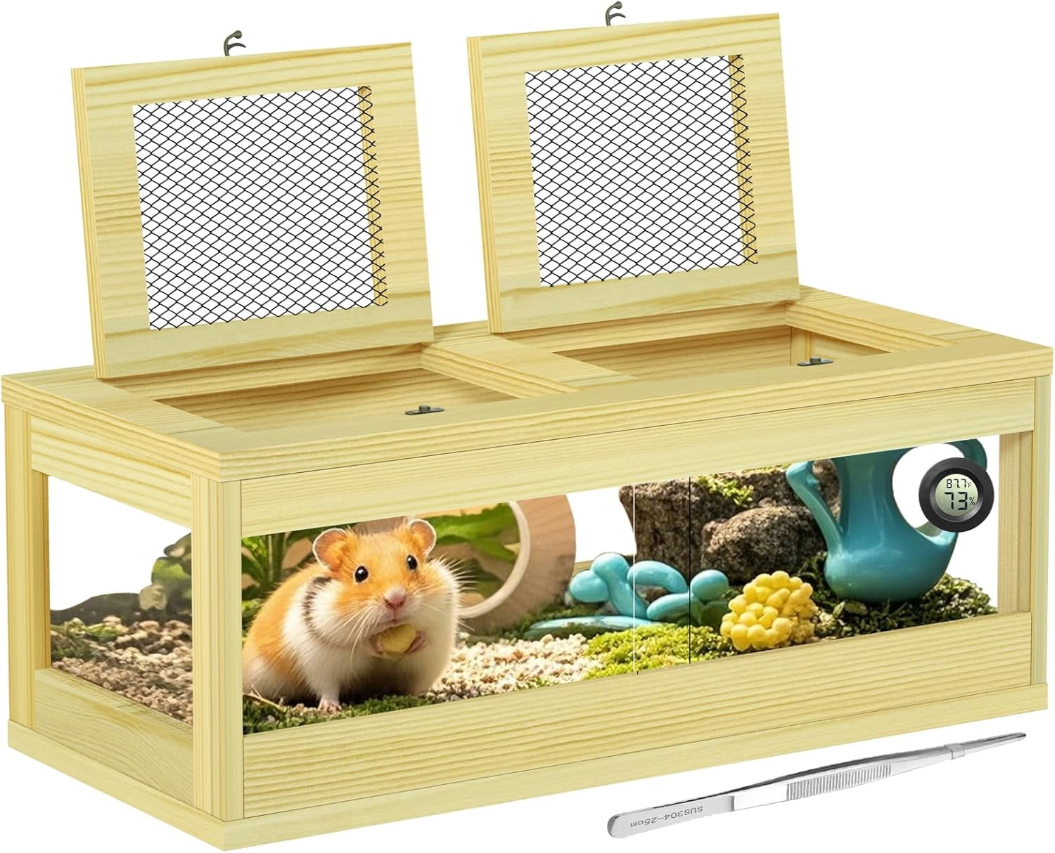 Large Hamster Cage, Solid Wood Gerbil Cage, Chewproof Hamster Cages and ...