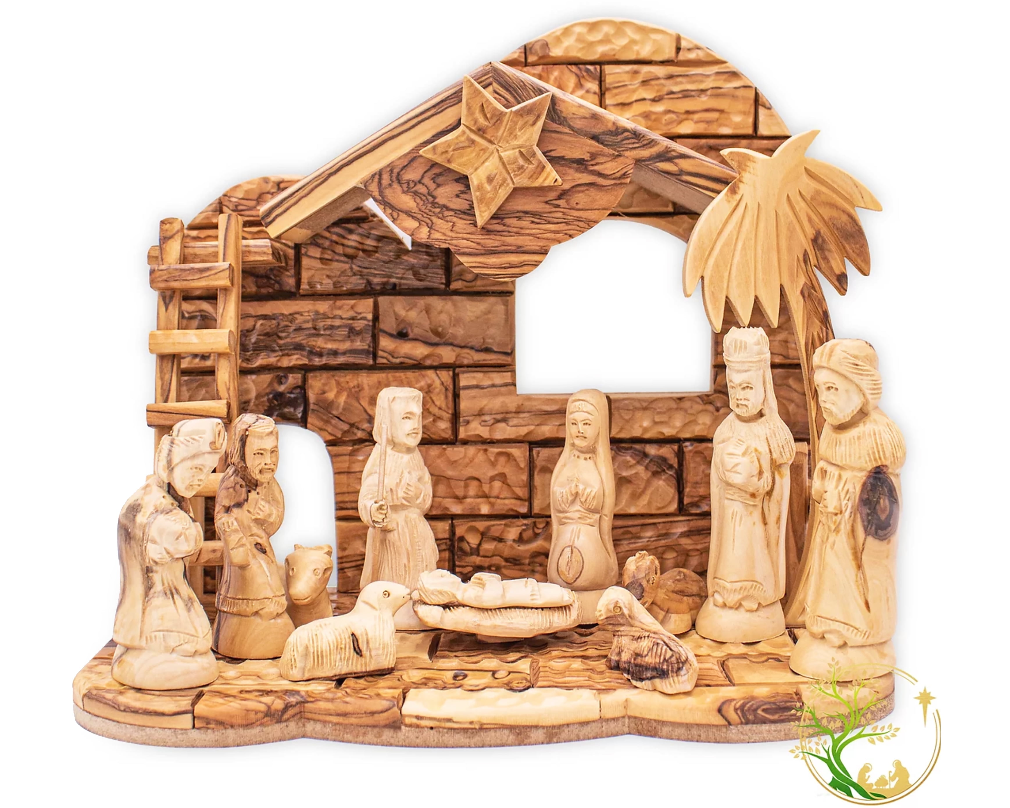 Large Hand Carved Nativity Set From The Holy Land | Olive Wood ...