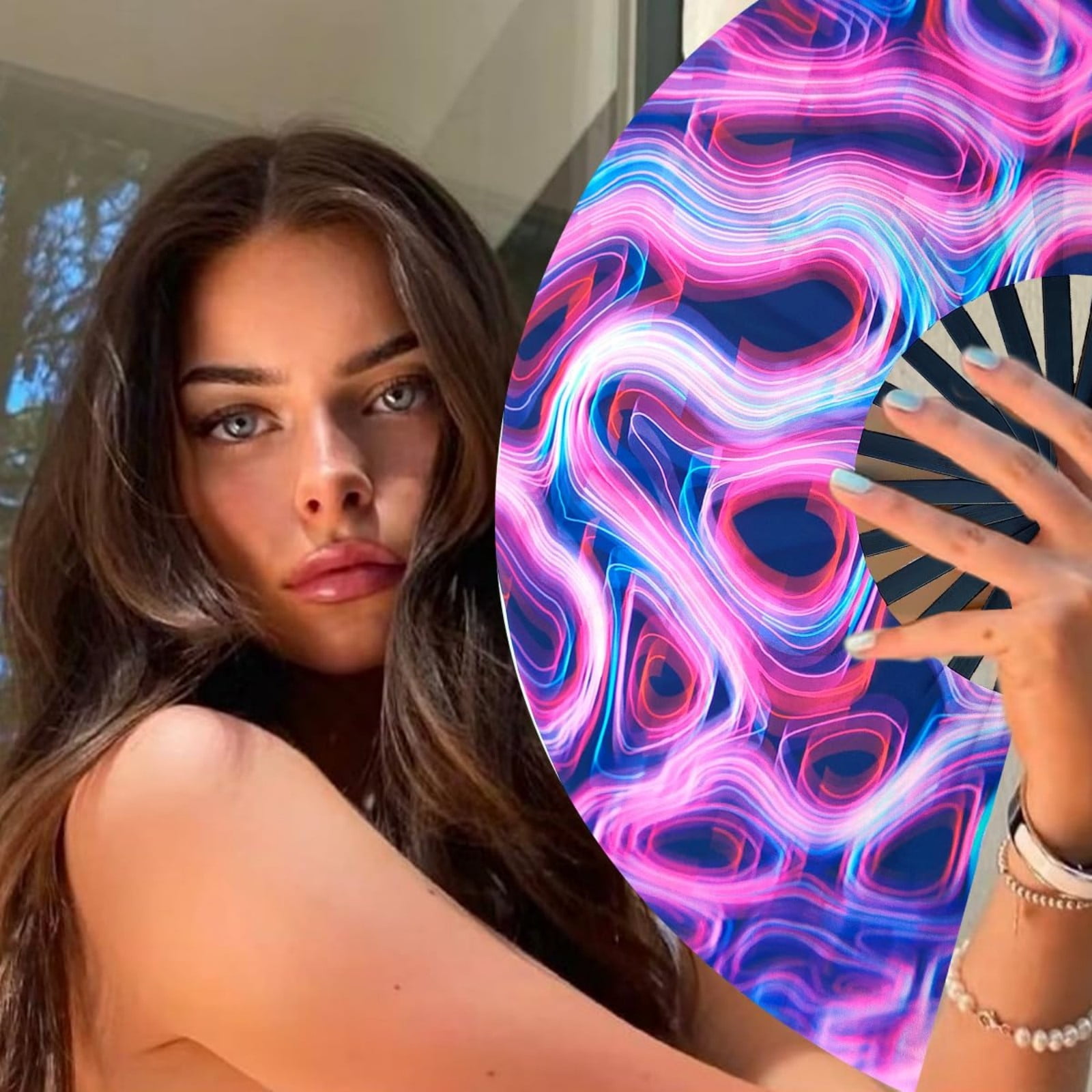 Large Hand Fans For Dance 25″ Big Clapping Fan For Line Dancing Folding ...