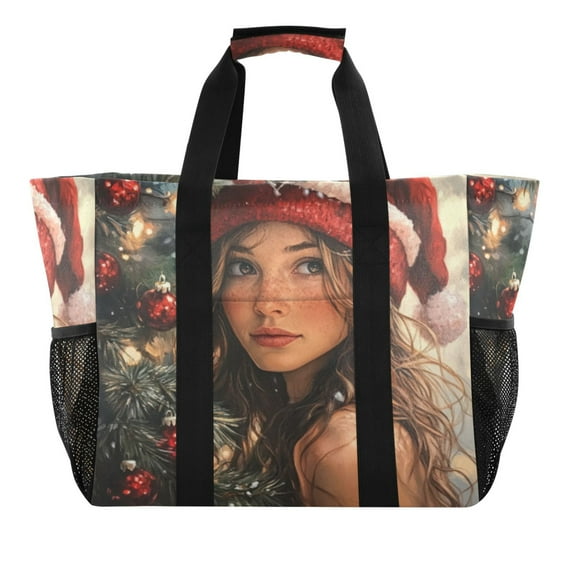 Large Hand-Held Storage Bag Kitchen Reusable Grocery Bags， Travel Tote ...