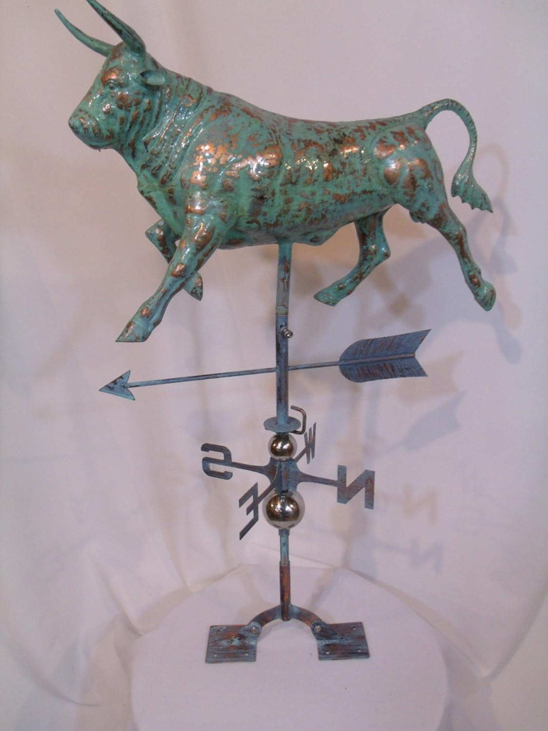 Large Handcrafted 3D 3- Dimensional Cow Bull Weathervane Copper Finish ...