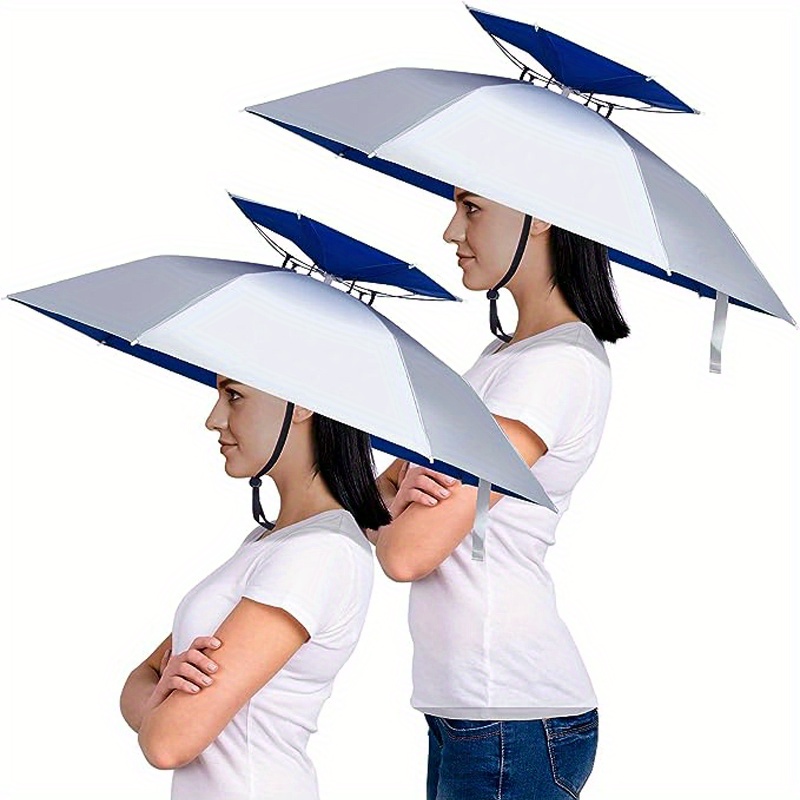 Large Hands Free Foldable Anti UV Adjustable Umbrella Cap, Suitable For ...