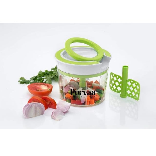 Large Handy Vegetable Chopper with 2 Blades Vegetable Spices and Fruit ...