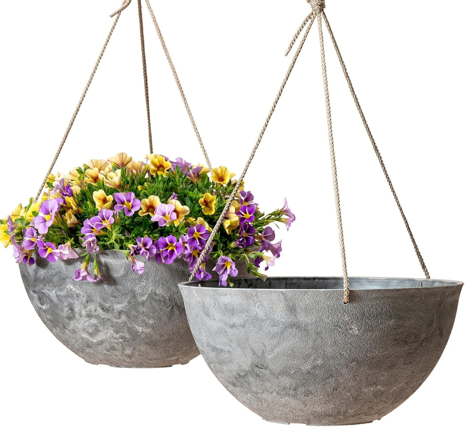 Large Hanging Planters - 13 Inch Flower Pots Outdoor Indoor, Hanging ...