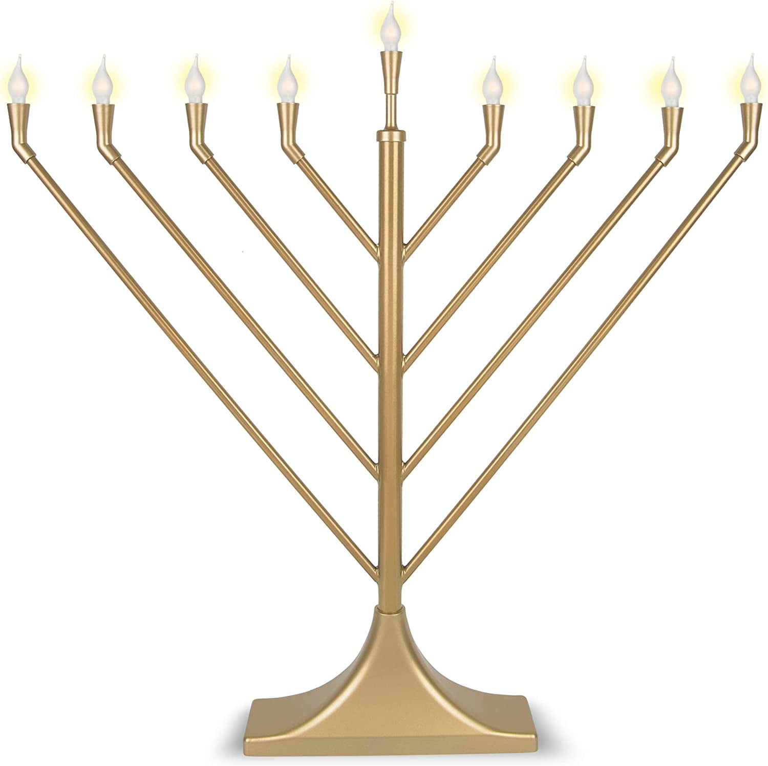 Zion Judaica Large Hanukkah LED Display Angled Menorah V-Shaped with ...