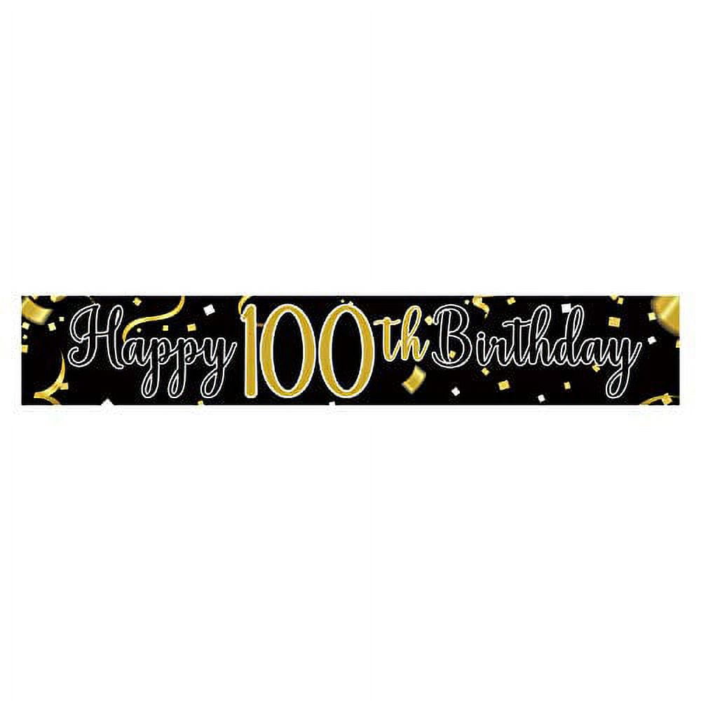 Large Happy 100th Birthday Banner, Cheers to 100 Years & 100 Fabulous ...