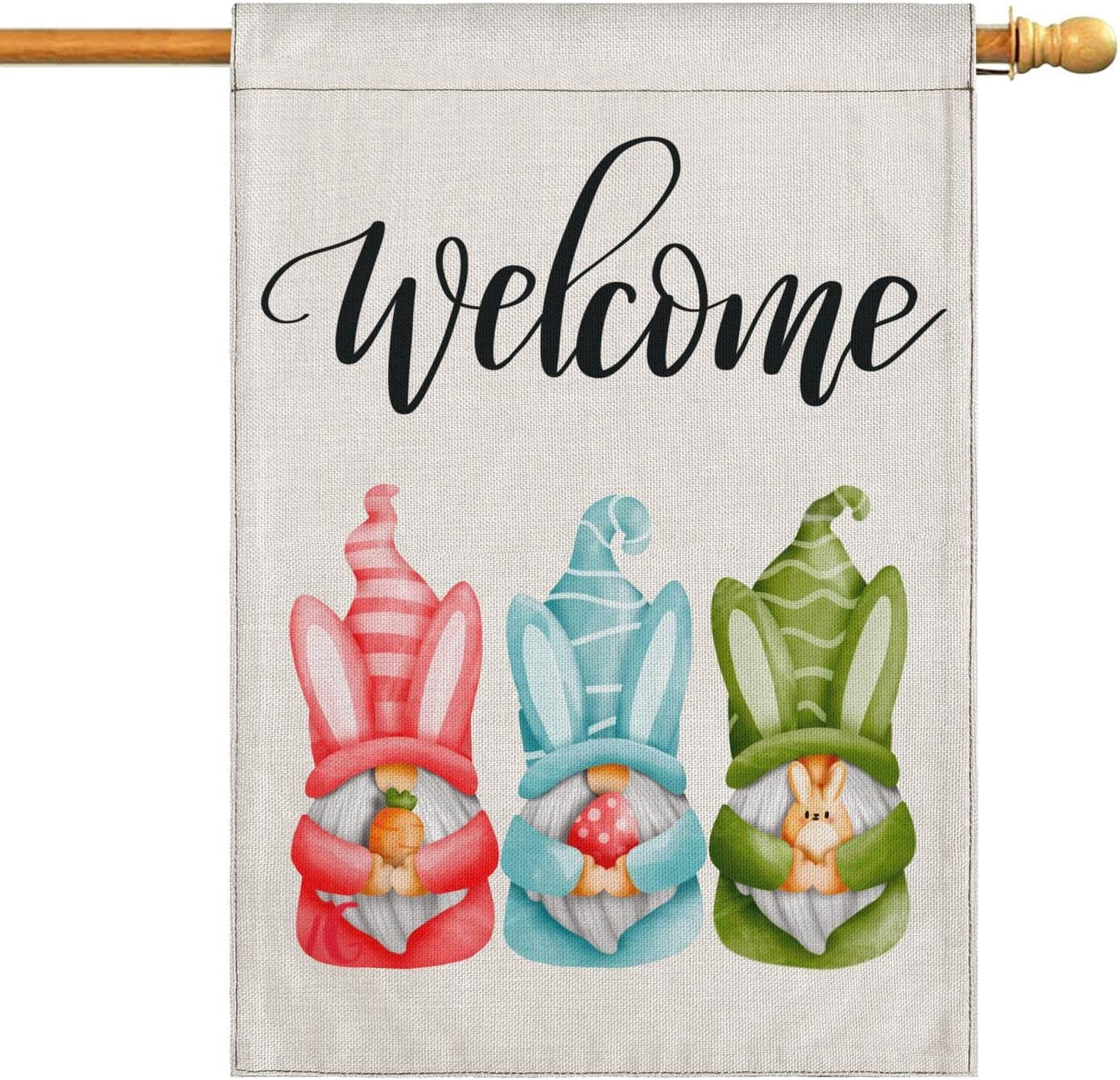 Large Happy Easter House Yard Flags For Outdoors 28 X 40 Double Sided ...