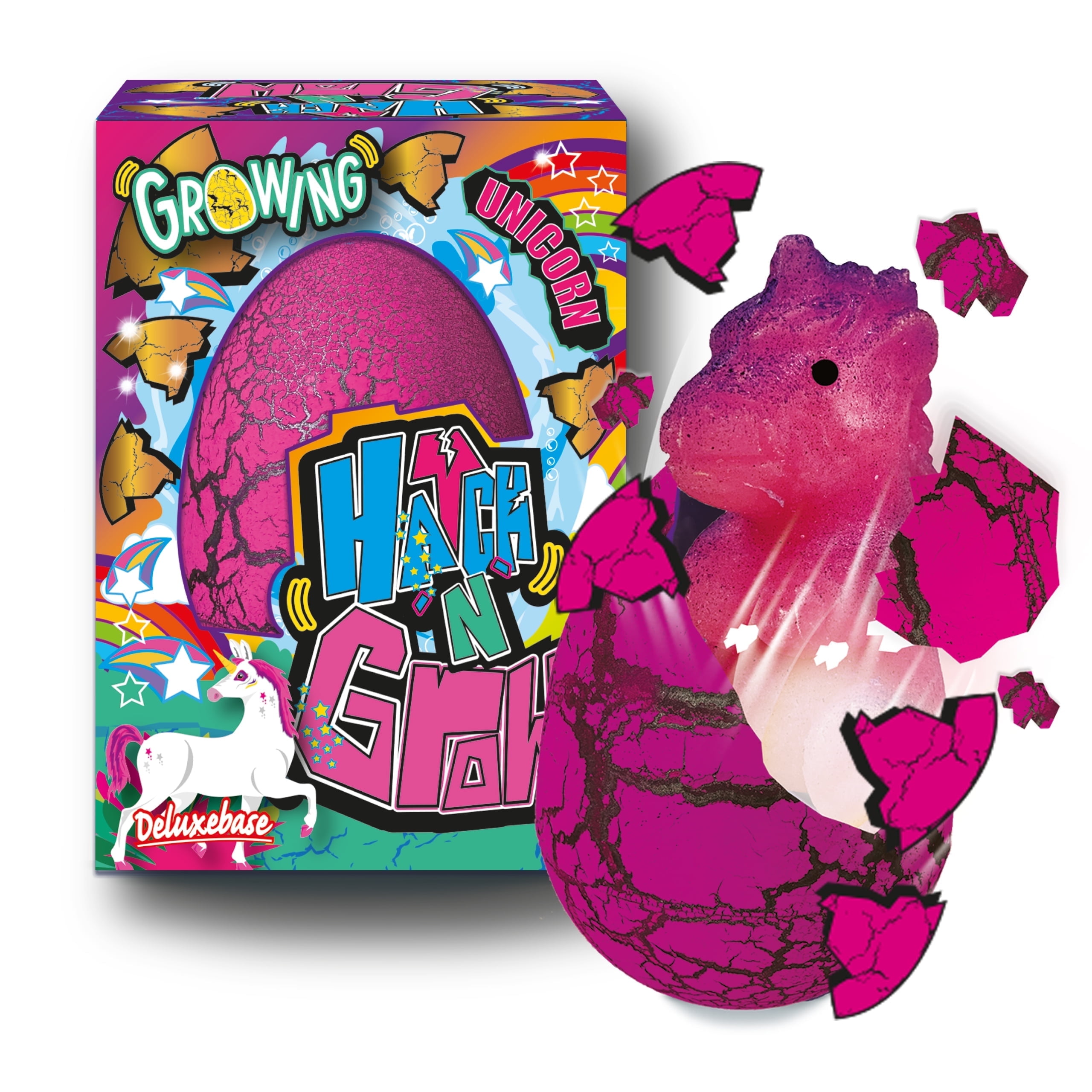 Large Hatch 'N' Grow Unicorn by Deluxebase – 4.3" Hatching Egg Toy ...