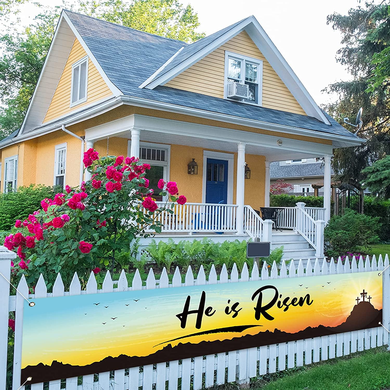 Large He Is Risen Banner for Fence Yard Lawn He Is Risen Decor He Is ...