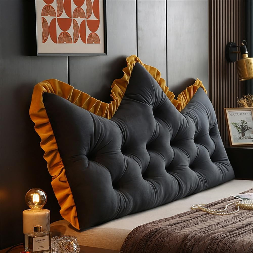 Large Headboard Pillow Soft Crown Shape Bed Reading Pillows Bed Back ...