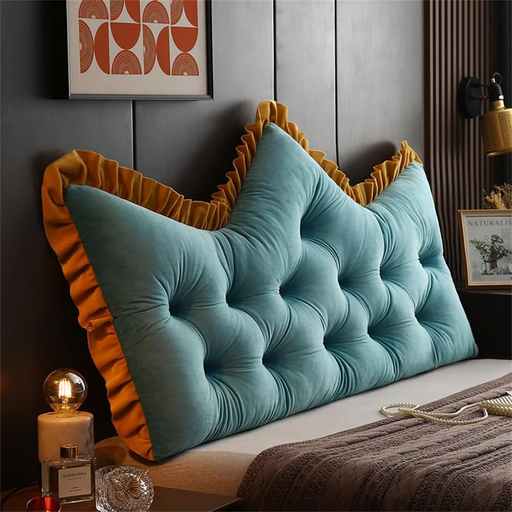 Large Headboard Pillow Soft Crown Shape Bed Reading Pillows Bed Back ...