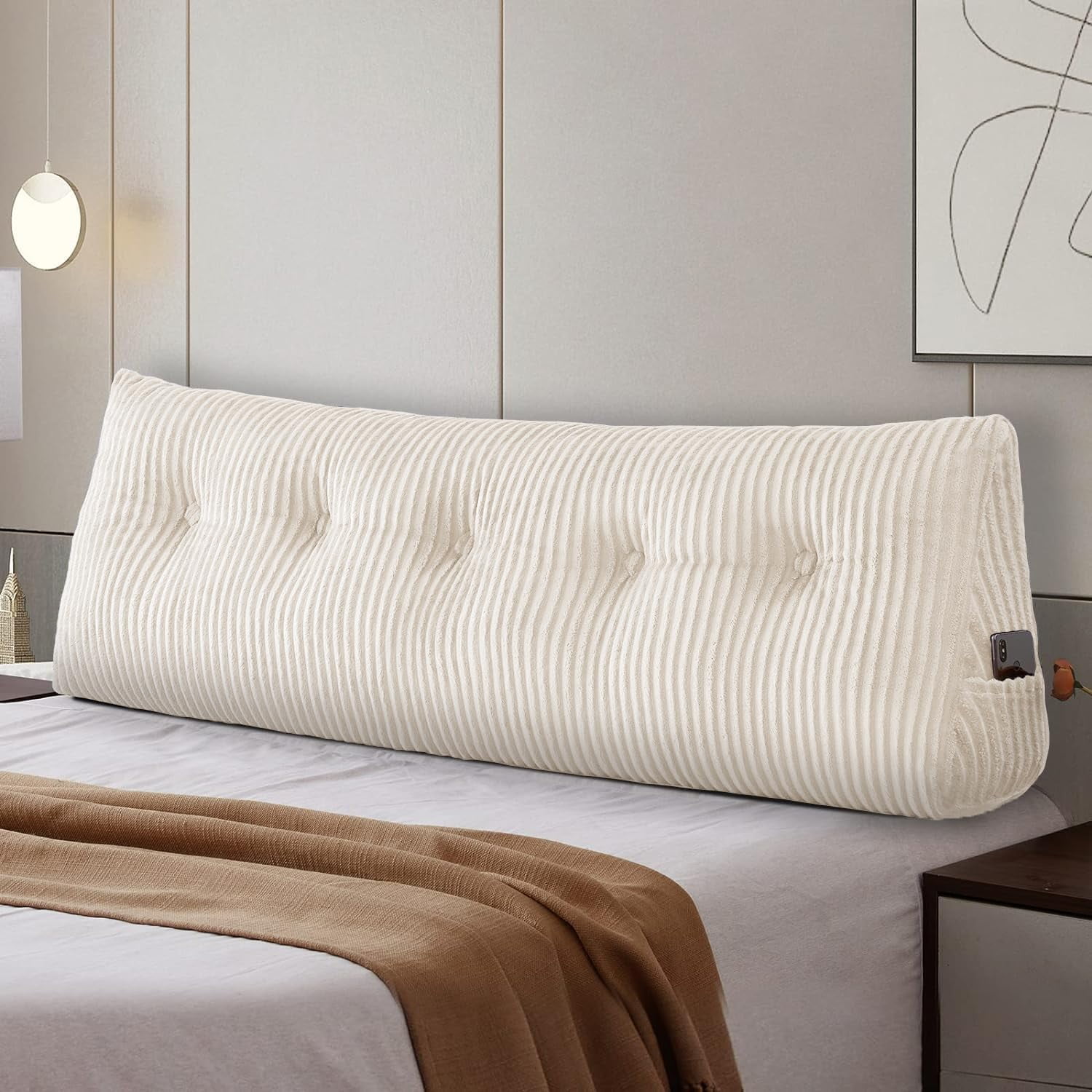 Large Headboard Wedge Pillow Bed Rest Reading Pillow Bolster Triangular ...