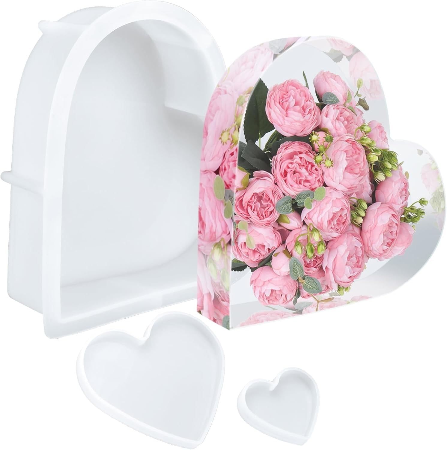 Large Heart Resin Molds, Heart Shaped Silicone Molds for Epoxy Resin ...