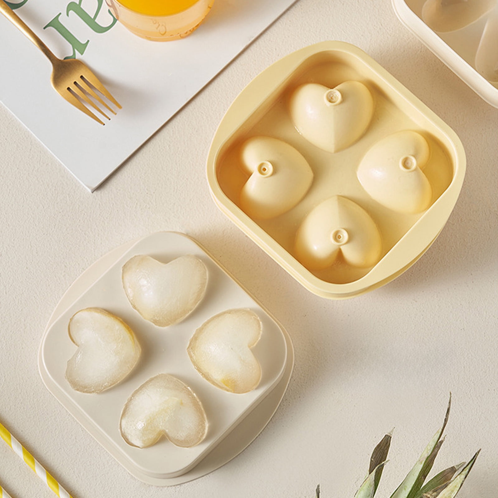 Large Heart Shaped Ice Cube Mold | Flexible PE Easy Release Ice ...