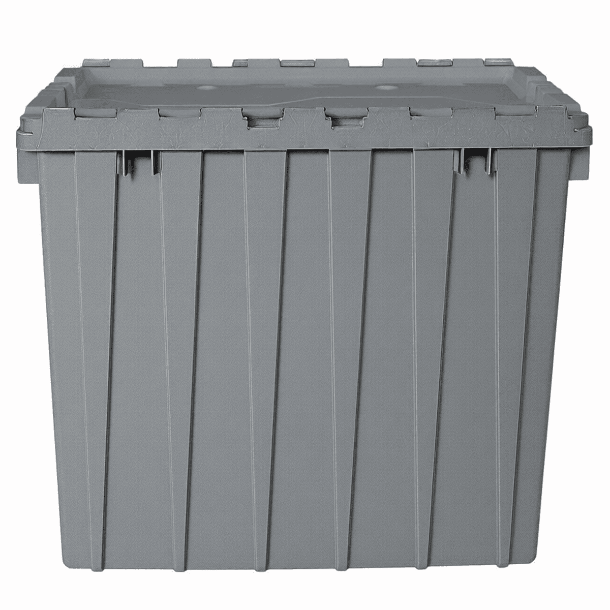 Large Heavy Duty Plastic Storage Tote with Hinged Lid, Stackable ...