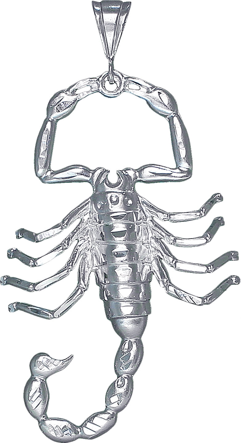 Large Heavy Sterling Silver Scorpion Pendant Necklace 3.5 Inches 17 ...
